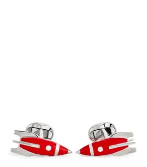 DEAKIN & FRANCIS Sterling Enamel Rocket Cufflinks - Silver