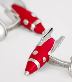 DEAKIN & FRANCIS Sterling Enamel Rocket Cufflinks