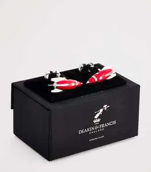 DEAKIN & FRANCIS Sterling Enamel Rocket Cufflinks