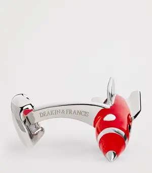 DEAKIN & FRANCIS Sterling Enamel Rocket Cufflinks