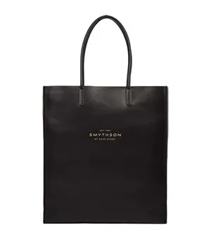 Smythson Leather Kingly Tote - Black