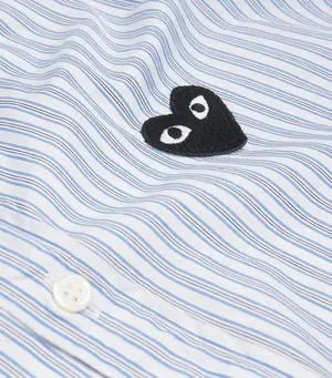 Play Comme Des Garcon Striped Heart Shirt - Blue