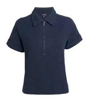 ME+EM Cotton-blend Zip-up Polo Shirt