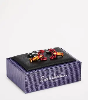 BABETTE WASSERMAN LONDON Rhodium-plated Enamel Lobster Cufflinks