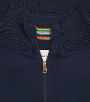 Paul Smith Merino Half-zip Sweater - Blue