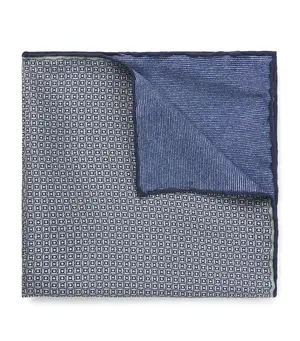 BOSS Silk Patterned Pocket Square - Green