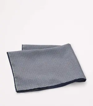 BOSS Silk Patterned Pocket Square - Green