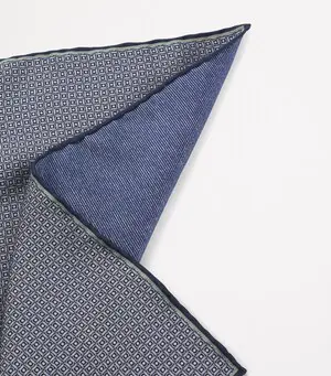BOSS Silk Patterned Pocket Square - Green
