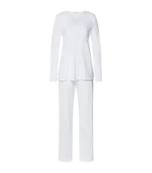 Hanro Cotton Silk Pyjama Set - White