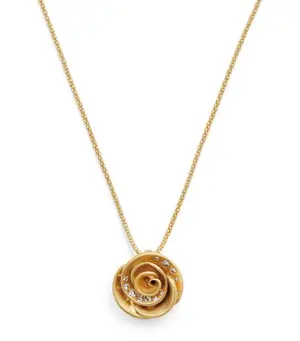 NADA GHAZAL Mini Pop Of Hope Rose Pendant Necklace - Gold