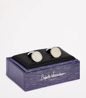 BABETTE WASSERMAN LONDON Rhodium-plated Coin Cufflinks