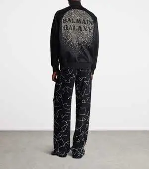 Balmain Satin Embellished Bomber Jacket