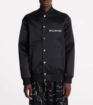 Balmain Satin Embellished Bomber Jacket