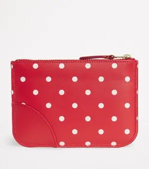Comme Des Garçons Leather Polka-dot Pouch