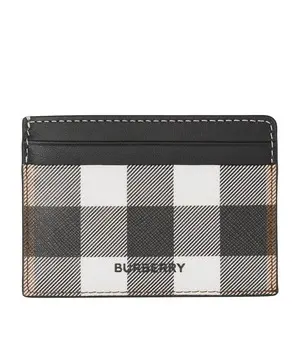 Burberry Check Logo Card Holder - Brown