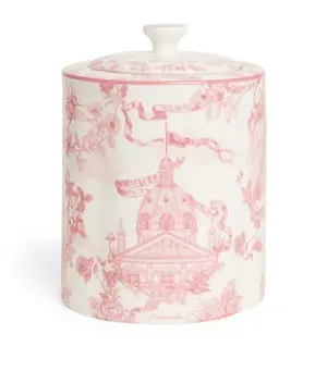 Harrods Bone China Toile Tea Caddy - Pink