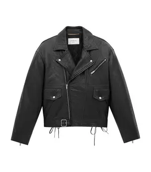 Saint Laurent Lace-up Leather Biker Jacket