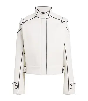 Tory Burch Cotton Jacquard Bomber Jacket - Ivory