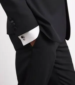 BABETTE WASSERMAN LONDON Rhodium-plated Stone Bar Cufflinks