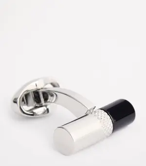 BABETTE WASSERMAN LONDON Rhodium-plated Stone Bar Cufflinks