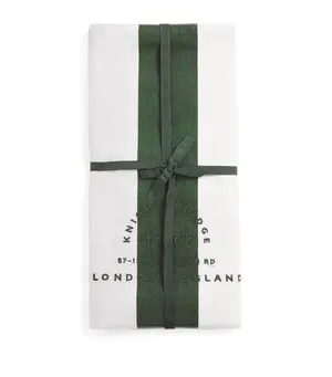 Harrods Set Of 4 Cotton Stripe Napkins - Green