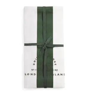 Harrods Set Of 4 Cotton Stripe Napkins - Green