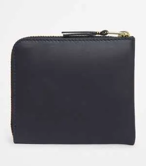 Comme Des Garçons Leather Zipped Pouch - Navy