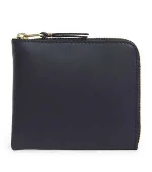 Comme Des Garçons Leather Zipped Pouch - Navy
