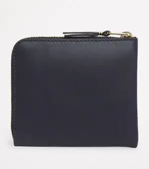 Comme Des Garçons Leather Zipped Pouch - Navy