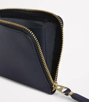 Comme Des Garçons Leather Zipped Pouch - Navy