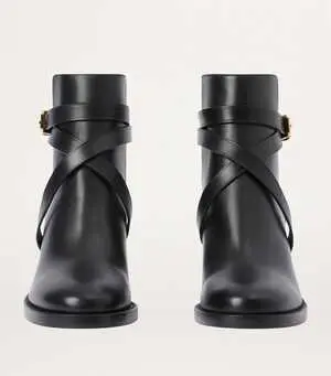 Burberry Check Ankle Boots 70 - Black