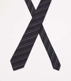 BOSS Silk-blend Striped Neck Tie - Blue