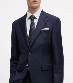 BOSS Silk-blend Striped Neck Tie - Blue