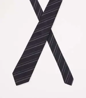 BOSS Silk-blend Striped Neck Tie - Blue