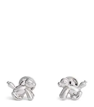BABETTE WASSERMAN LONDON Rhodium-plated Balloon Monkey Cufflinks - Silver