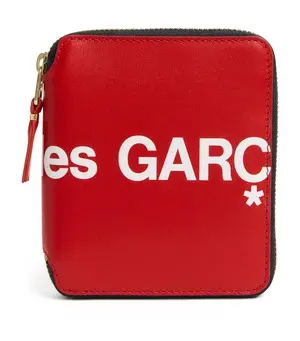 Comme Des Garçons Extra Large Logo Zipped Wallet - Red