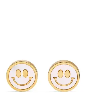 BABETTE WASSERMAN LONDON Plated Smiley Face Cufflinks - Gold