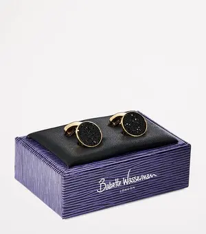 BABETTE WASSERMAN LONDON Gold-plated Moondust Round Cufflinks