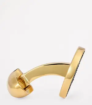 BABETTE WASSERMAN LONDON Gold-plated Moondust Round Cufflinks - Yellow