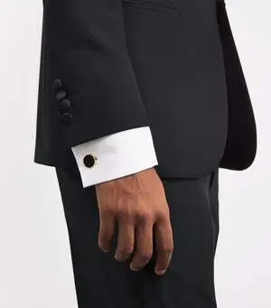BABETTE WASSERMAN LONDON Gold-plated Moondust Round Cufflinks - Yellow