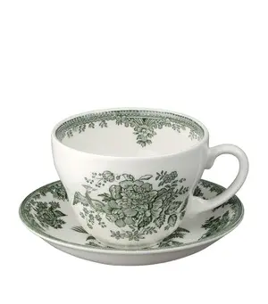 BURLEIGH Asiatic Pheasants Breakfast Cup And Saucer - Green
