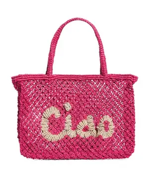THE JACKSONS Mini Jute Ciao Tracy Tote Bag - Pink