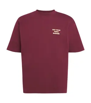 Drole De Monsieur Cotton Graphic T-shirt - Burgundy