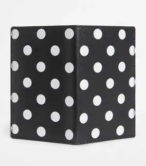 Comme Des Garçons Leather Polka-dot Card Holder - Black