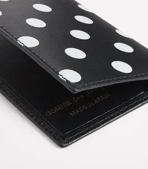 Comme Des Garçons Leather Polka-dot Card Holder - Black