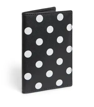 Comme Des Garçons Leather Polka-dot Card Holder - Black