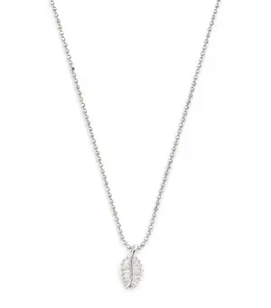 ANITA KO Gold And Diamond Palm Leaf Pendant Necklace - White