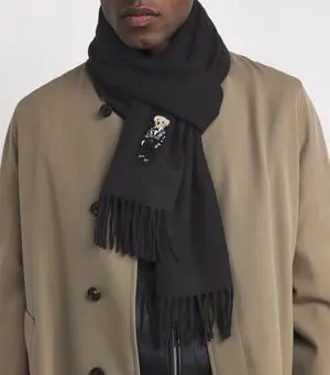 Ralph Lauren Purple Label Cashmere Polo Bear Scarf