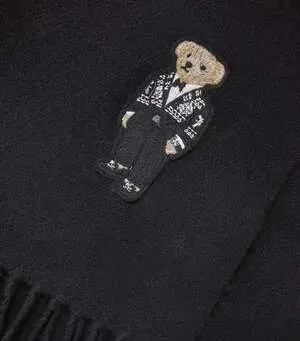 Ralph Lauren Purple Label Cashmere Polo Bear Scarf
