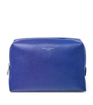 ASPINAL OF LONDON Aspinal Of London Large Leather Cosmetic Case Blue
